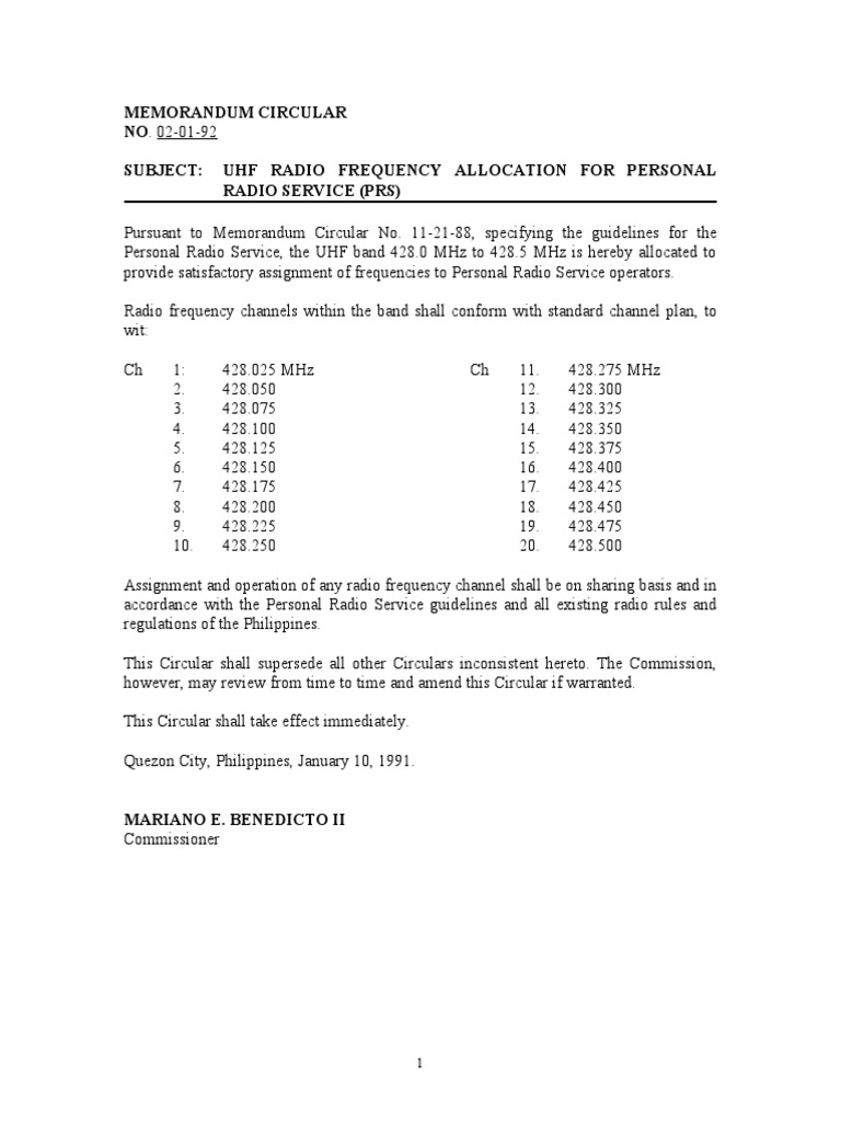 UHF Frequency Allocation for PRS | PDF | Science & Mathematics | Computers