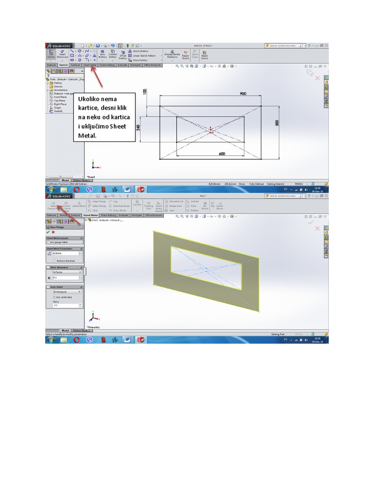 Sheet Metal SolidWorks | PDF