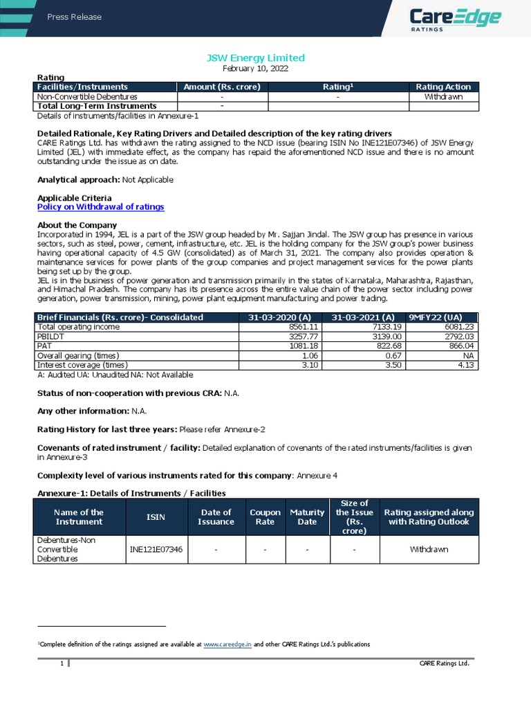 Energy Care Rating | PDF | Credit Rating Agency | Economies