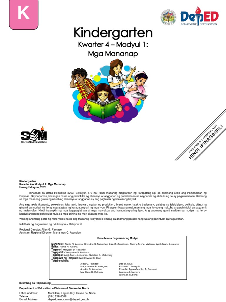 Kinder - q4 - Mod1 - Mga Mananap | PDF