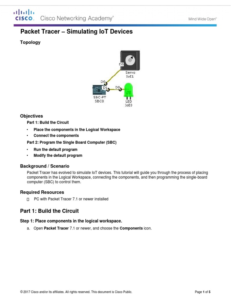 2.2.1.4 Packet Tracer - Simulating IoT Devices | PDF | Icon (Computing ...