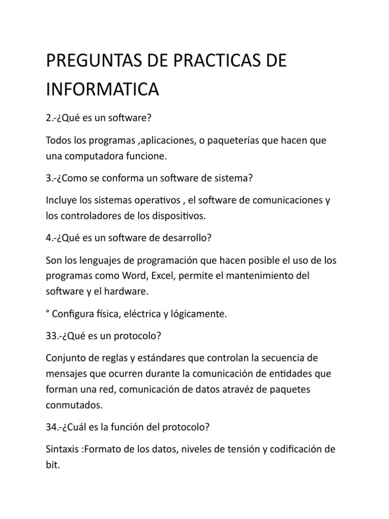 Preguntas para Informatica | PDF