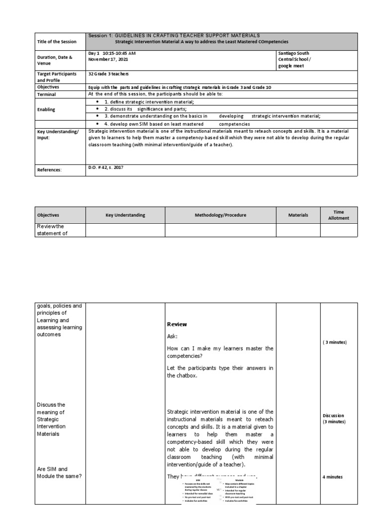 Strategic Intervention Materials: A Guide to Addressing Least Mastered Competencies | PDF ...