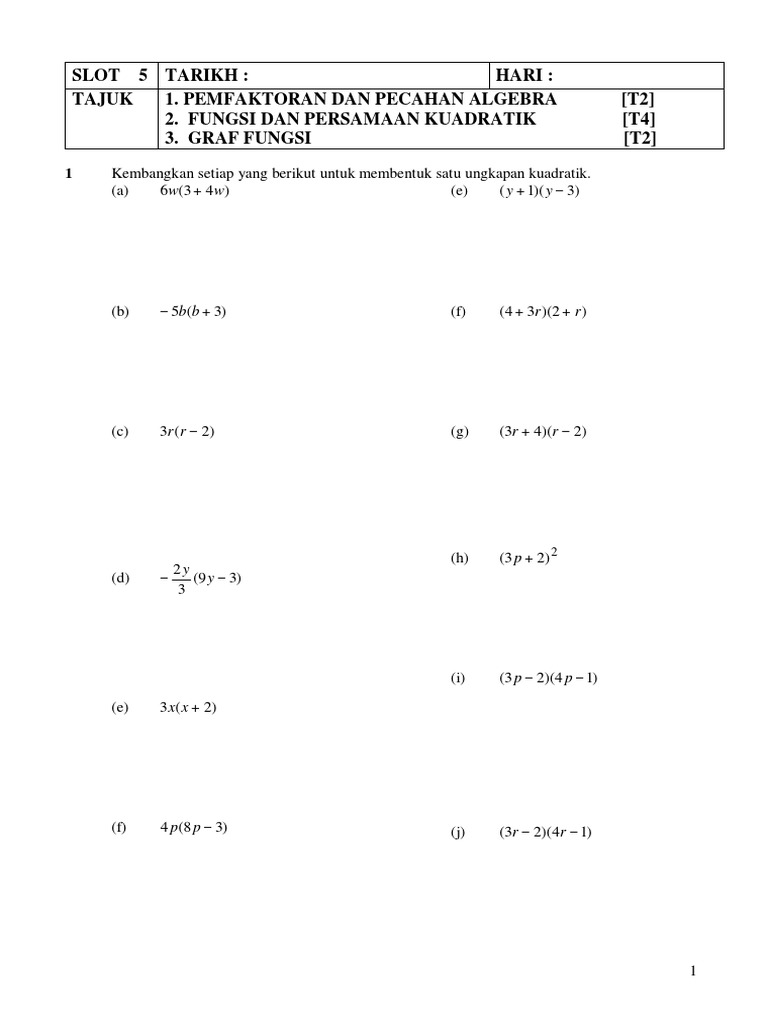 Modul 5 - Pemfaktoran Algebra | PDF