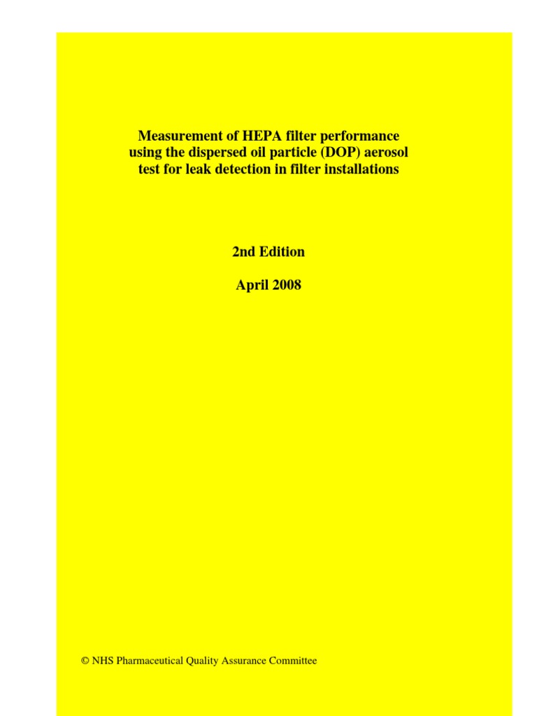 DOP Test Protocol | PDF | Aerosol | Duct (Flow)