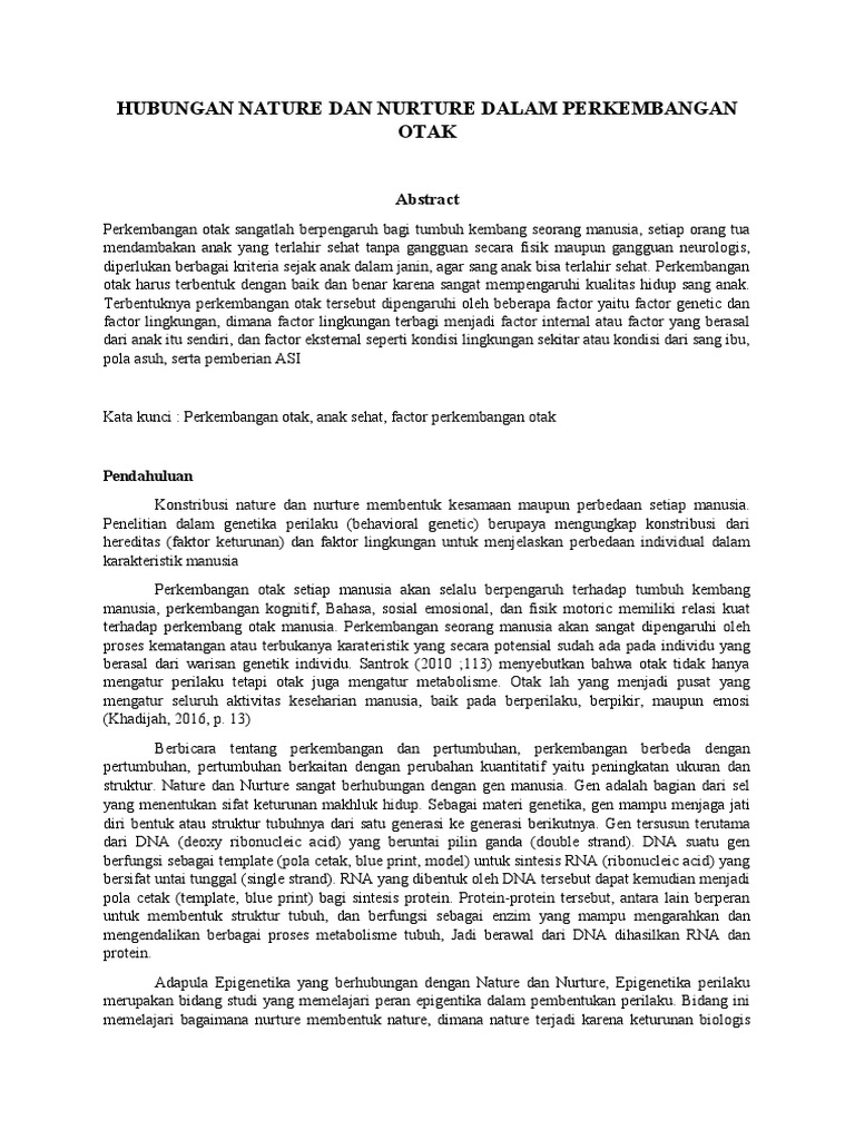 Hubungan Nature Dan Nurture Dalam Perkembangan Otakkk | PDF