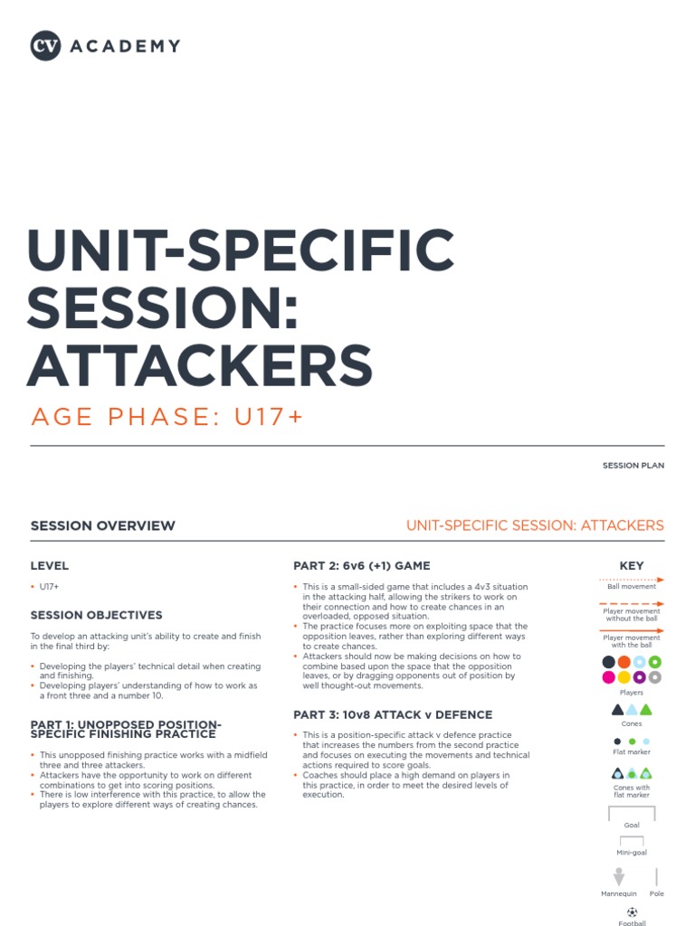 U17 Unit-Specific Session - Attackers | PDF | Forward (Association Football) | Defender ...