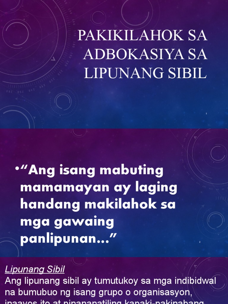 Eng 9-Pakikilahok Sa Adbokasiya Sa Lipunang Sibil | PDF