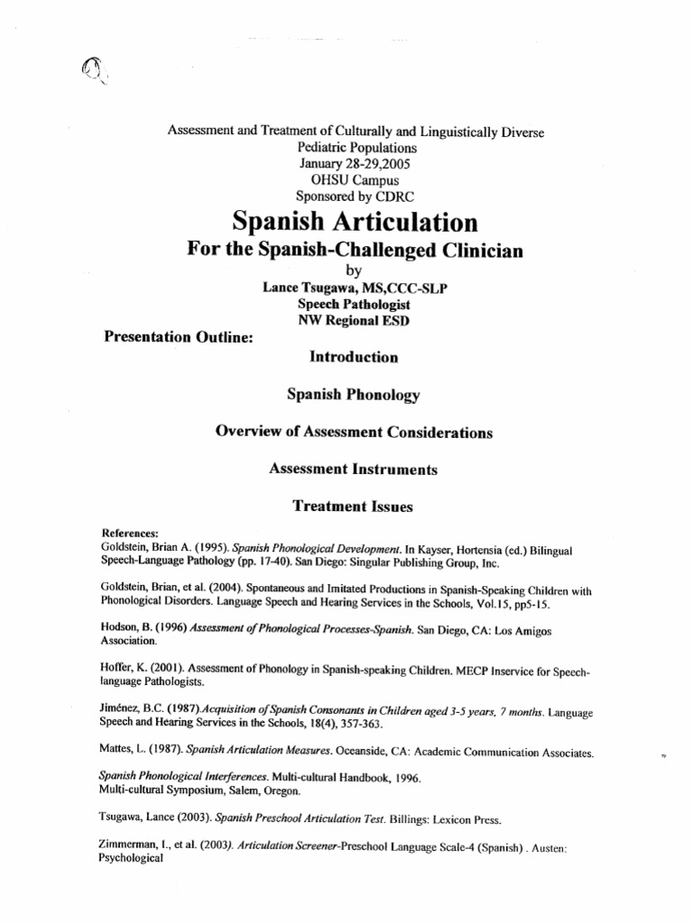 Spanish Articulation | PDF