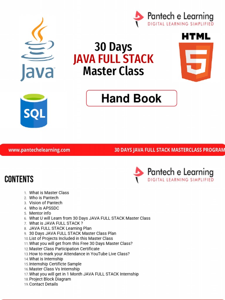 Java Full Stack Handbook Pdf Java Programming Language Method Computer Programming 3960