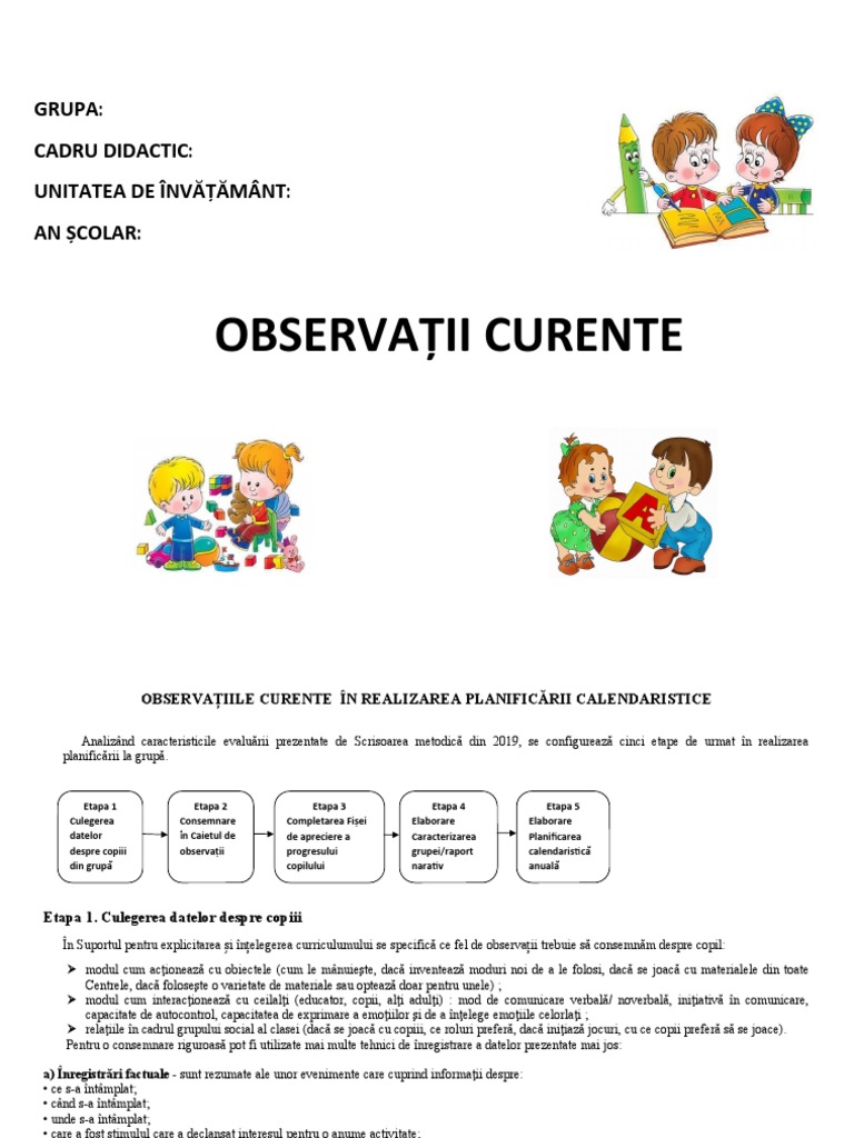 Caiet de Observatii Curente-1 | PDF