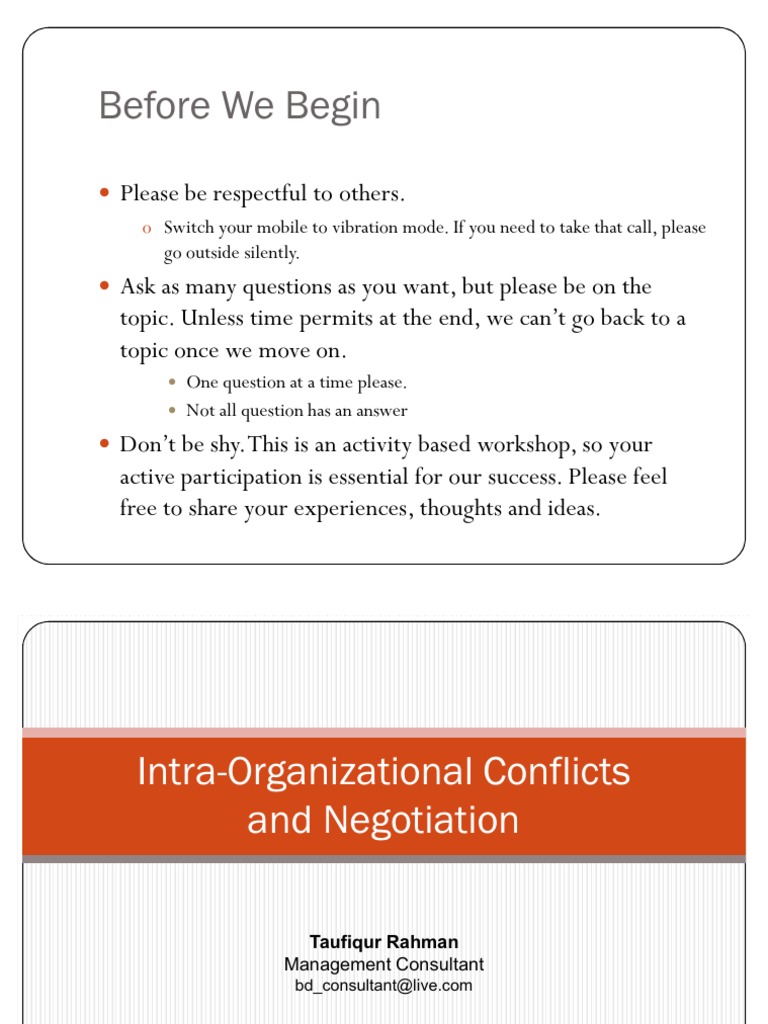 Inter-Organizational Conflicts and Negotiation | PDF | Conflict (Process) | Negotiation