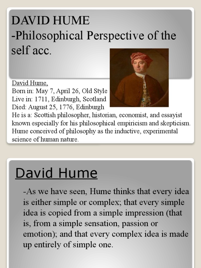 DAVID HUME Philosophical Perspective | PDF | David Hume | Identity (Social Science)