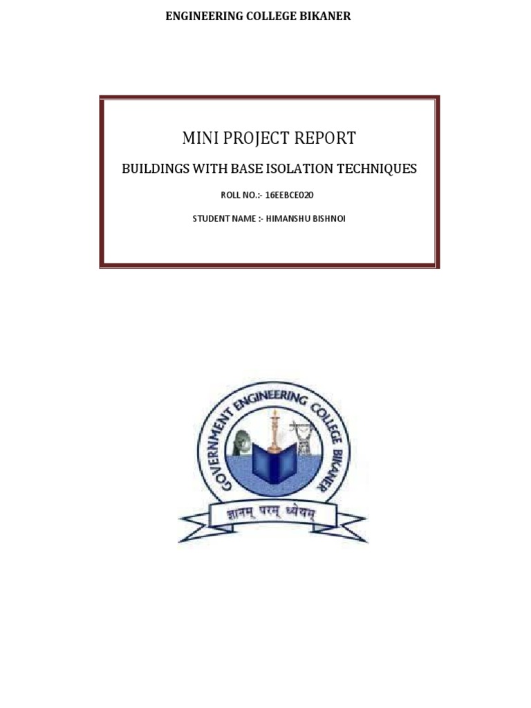 MINI PROJECT REPORT2 Edited | PDF | Earthquake Engineering | Structural Engineering