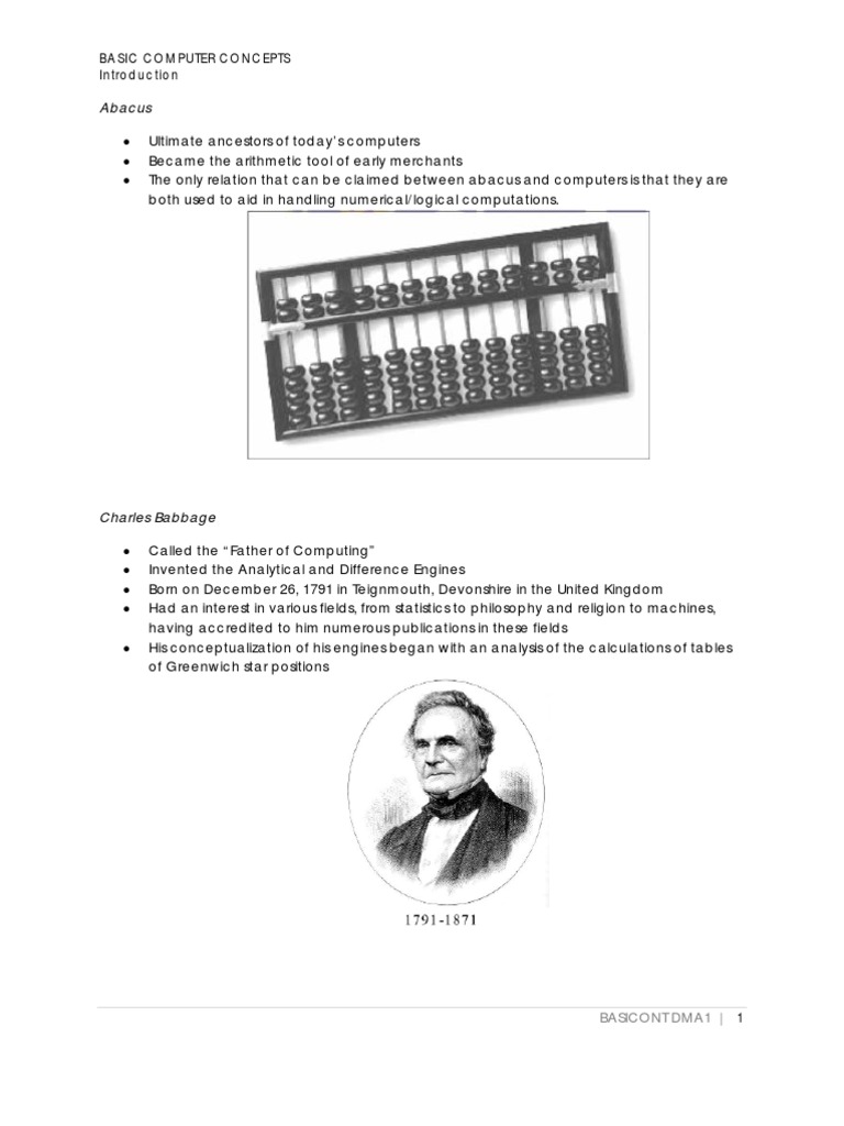 Basic Computer Concepts - Introduction | PDF | Integrated Circuit ... Basic Computer Concepts - Introduction | PDF | Integrated Circuit ...