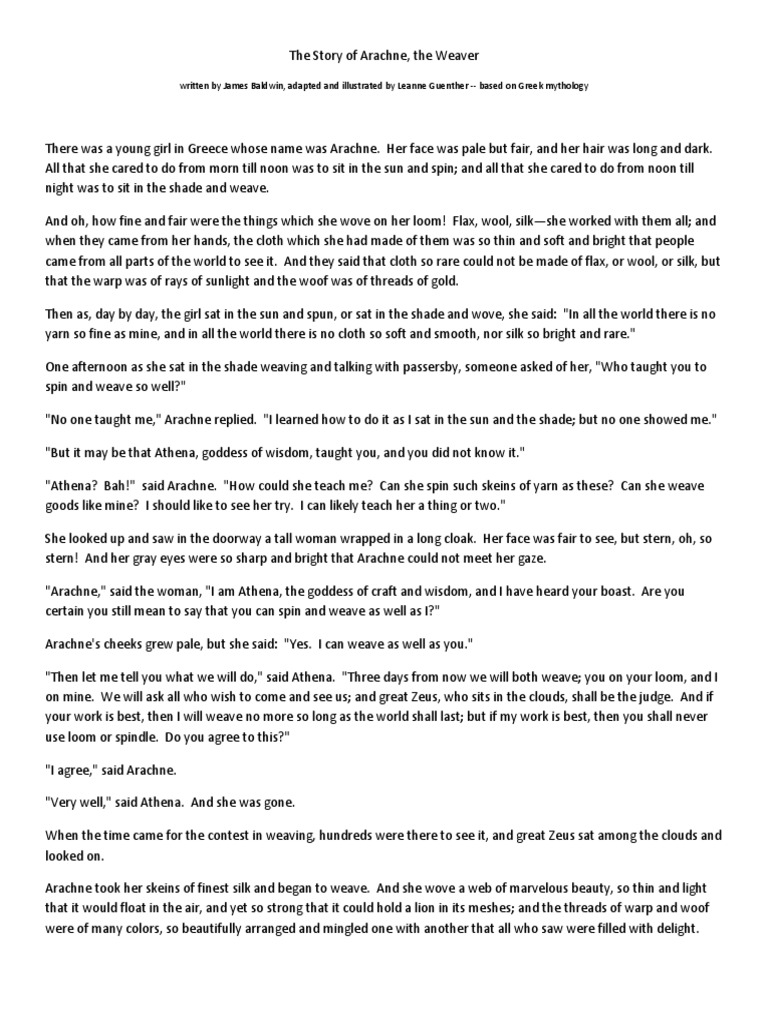 Arachne: The Weaver's Tale in Mythology | PDF | Social Science | Poetry