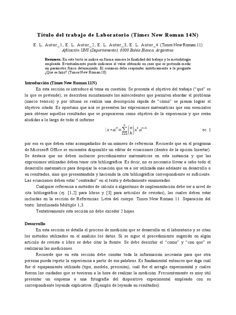 Plantilla Informes Laboratorios Docx | PDF | Science