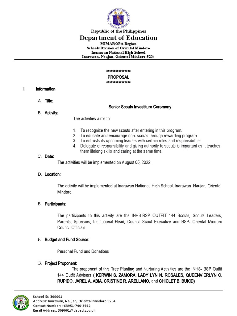 Investiture Proposal | PDF