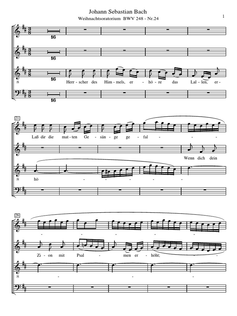 Bach - Weihnachtsoratorium Kantate III | PDF