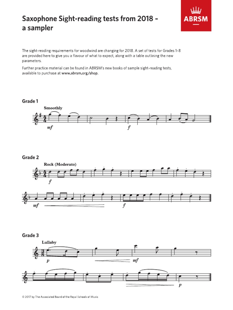 ABRSM Sax Sightreading | PDF