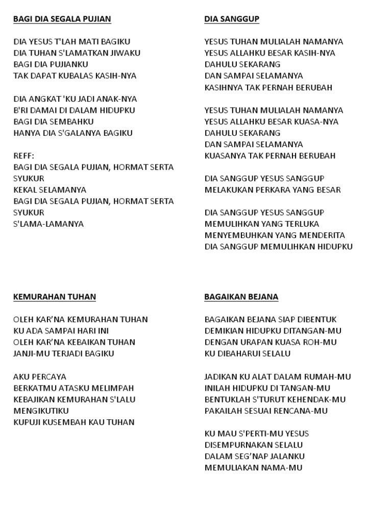 Bagi Dia Segala Pujian | PDF