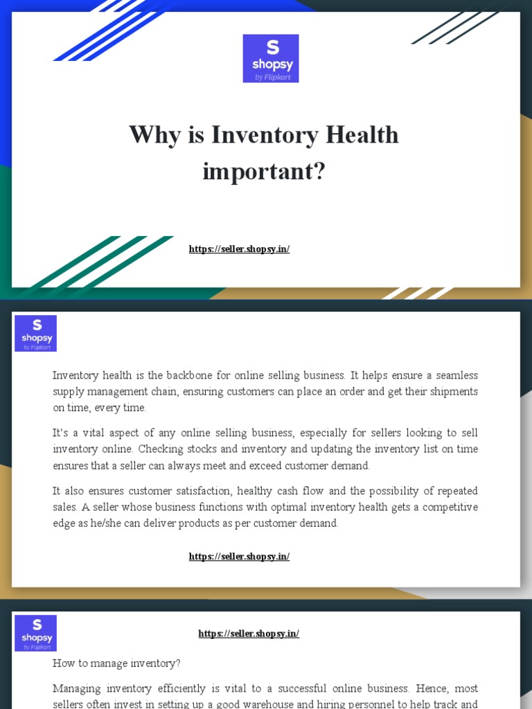 Importance of Inventory Health for Sellers | PDF | Inventory | Warehouse