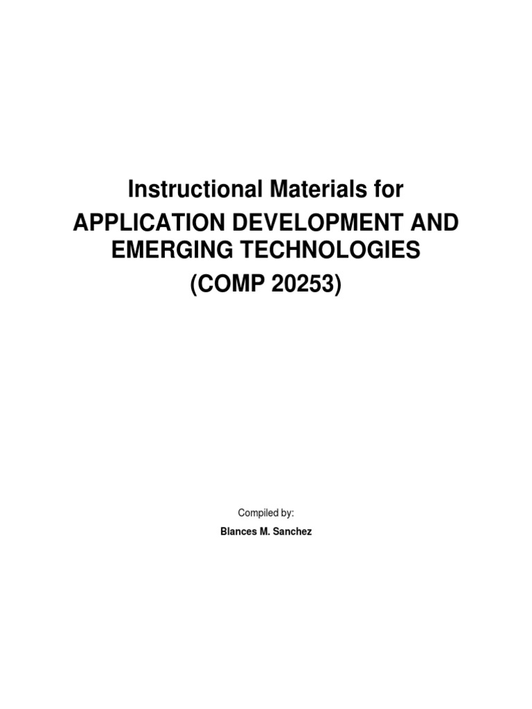 COMP 20253 Application Development and Emerging Technologies | PDF ...