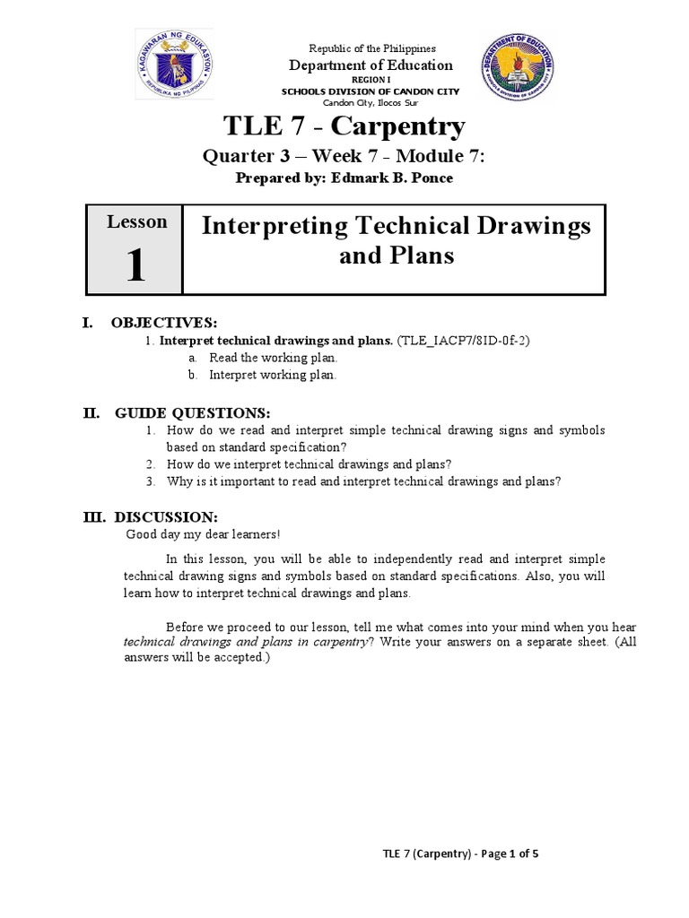 Tle Ia Carpentry 7 m3.l7 Final | PDF | Drawing | Carpentry