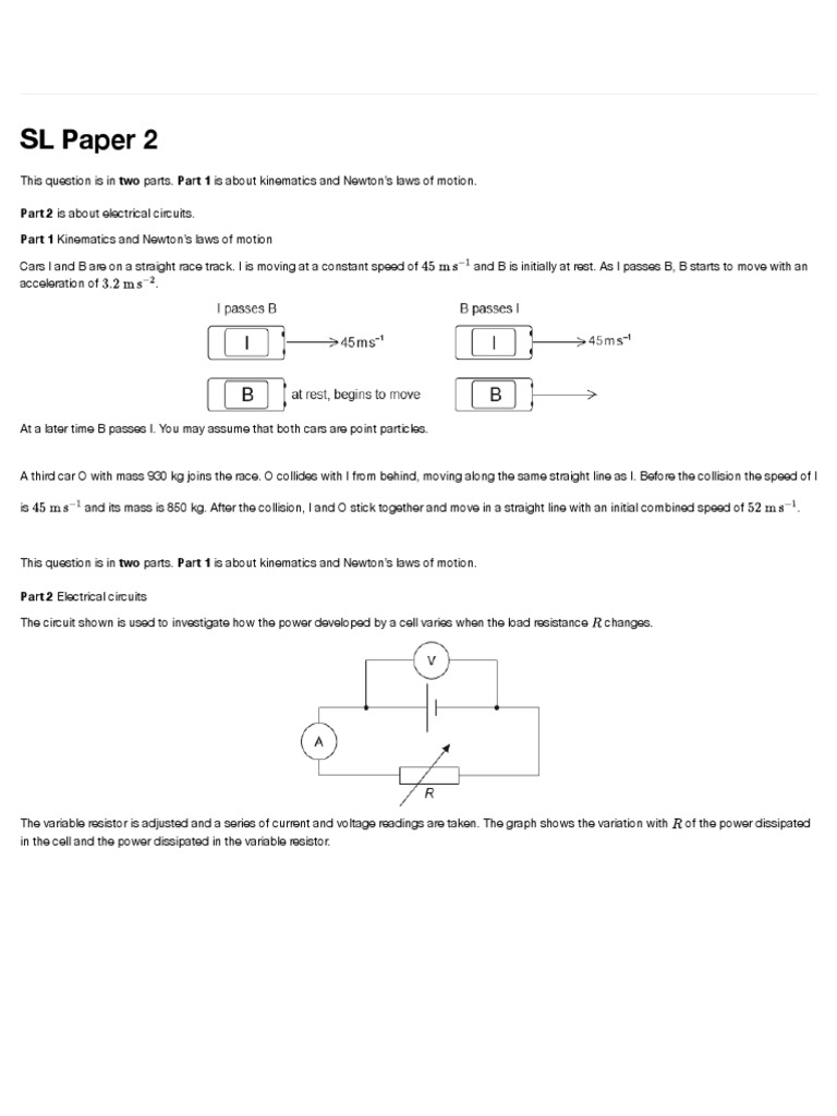 Markscheme SL Paper2 | PDF | Momentum | Force