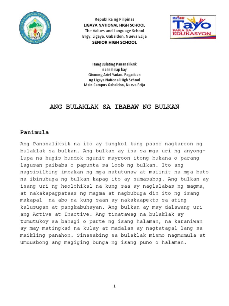 Ang Bulaklak Sa Ibabaw NG Bulkan | PDF