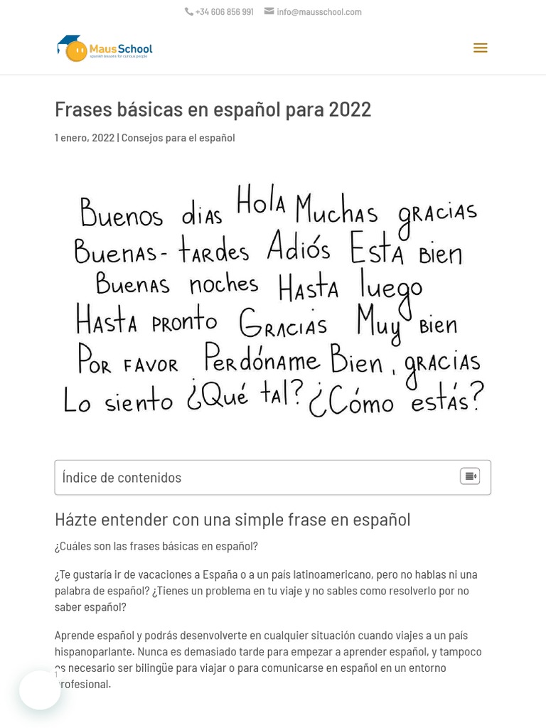 Frases Básicas en Español para El 2022 | PDF | Lengua española | México
