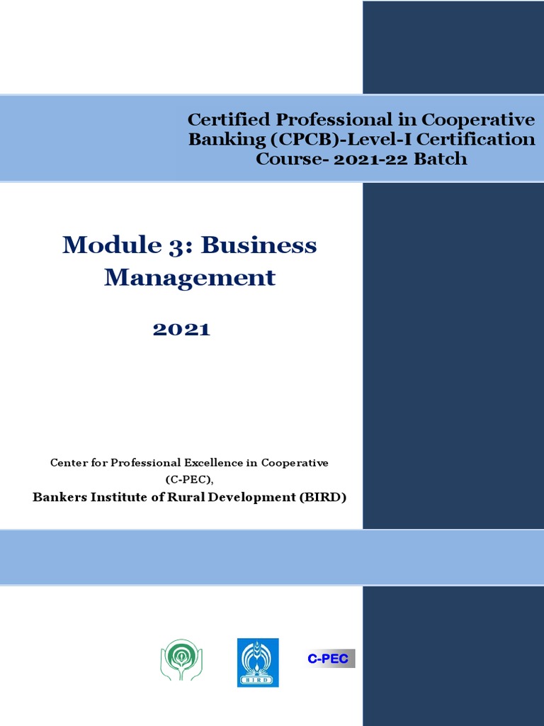 Module 3 - Business Management - 2021-22 | PDF | Cooperative | Banks