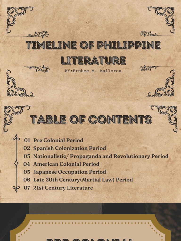 Timeline of Philippine Literature - Ershee Mallorca | PDF | Poetry ...