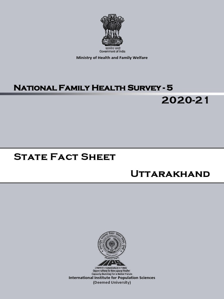 Nfhs 5 Uttarakhand Pdf Blood Pressure Family Planning