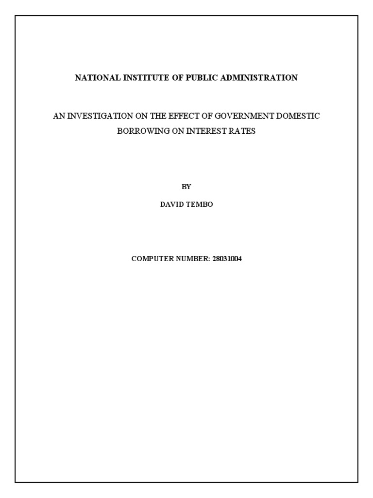 David Tembo Proposal Revised | PDF | Crowding Out (Economics ...