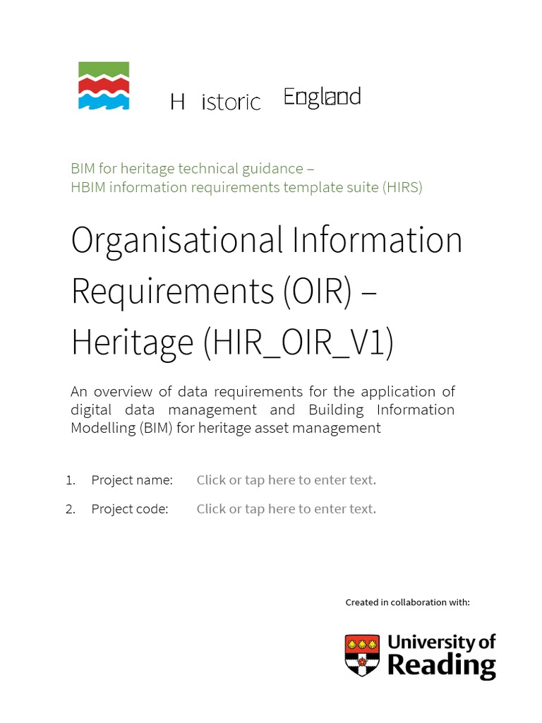 BIM For Heritage Technical Guidance - Organisational Information ...