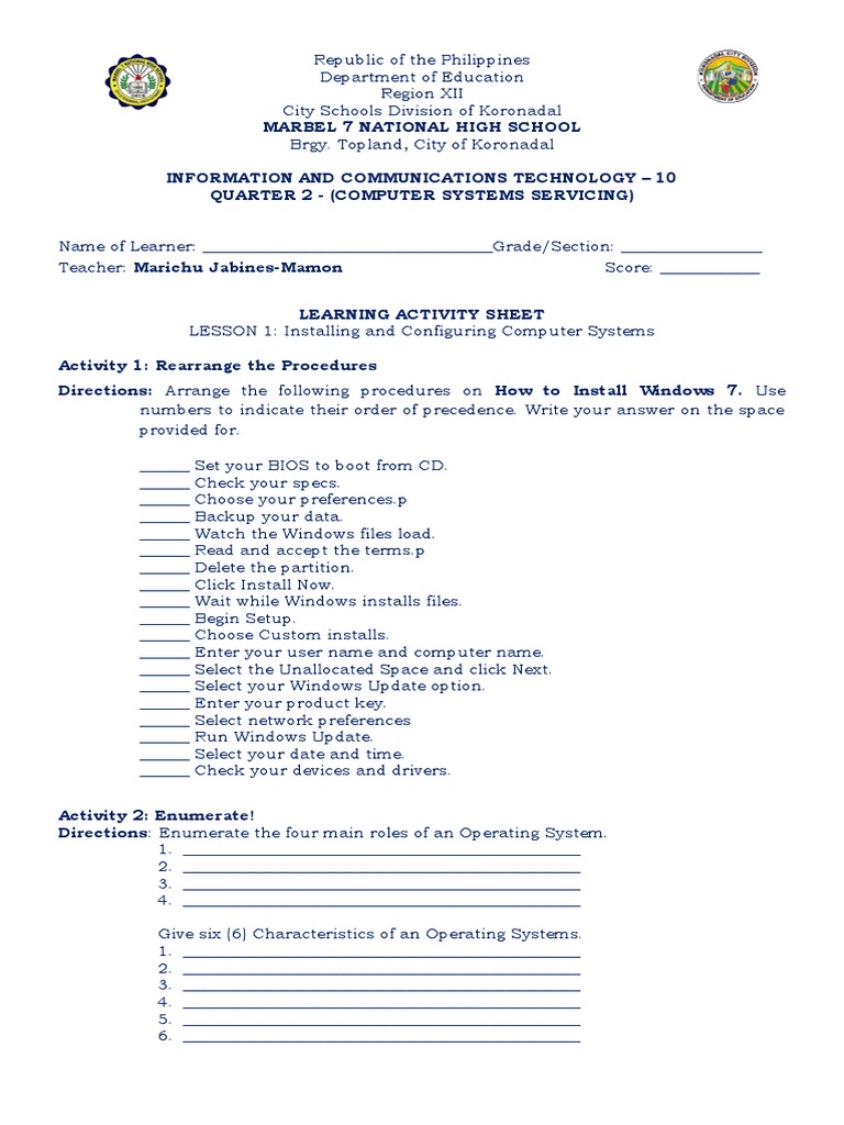 Tle 10 Q2 - Las | PDF | Usb Flash Drive | Computer Data Storage