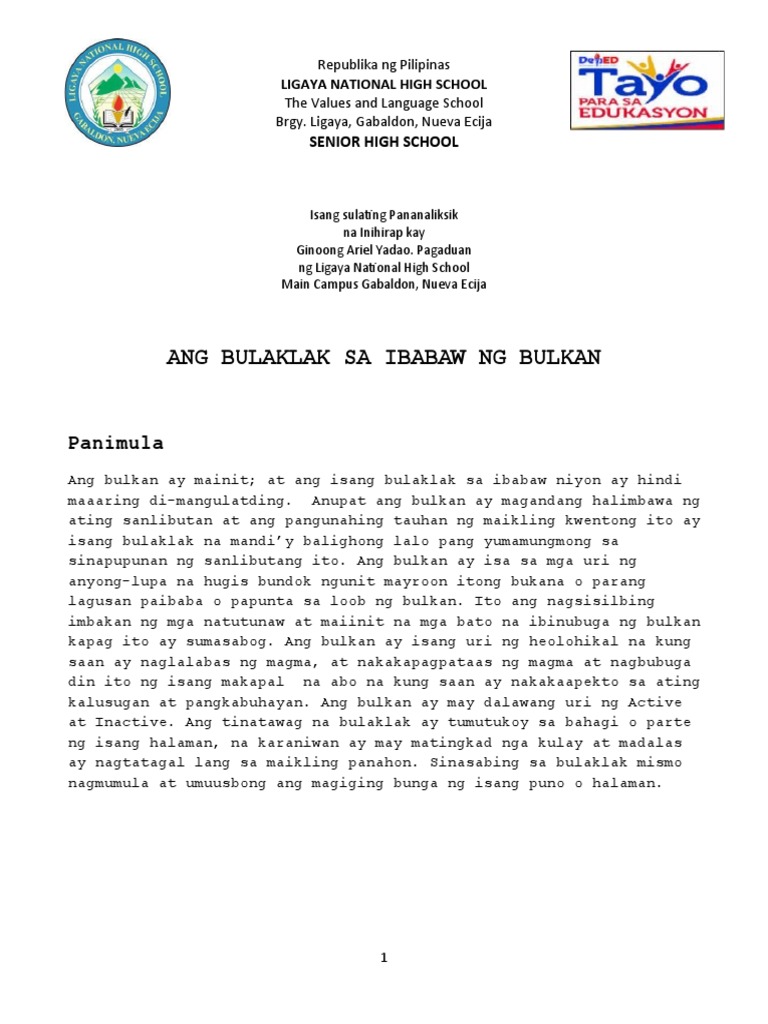 Ang Bulaklak Sa Ibabaw NG Bulkan | PDF