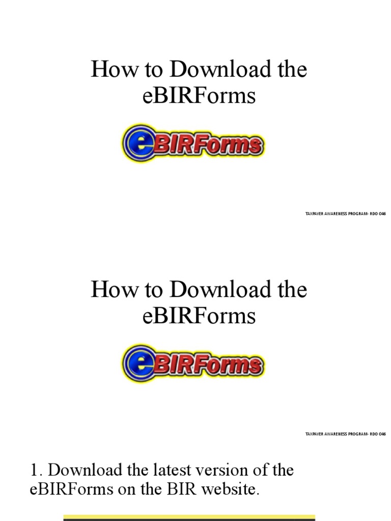 How To Download The eBIRForms | PDF