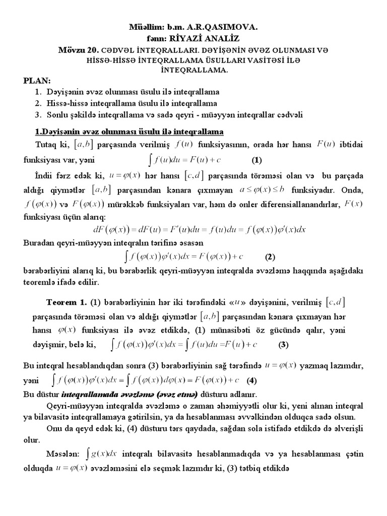 Riyazi Analiz2 RIY | PDF