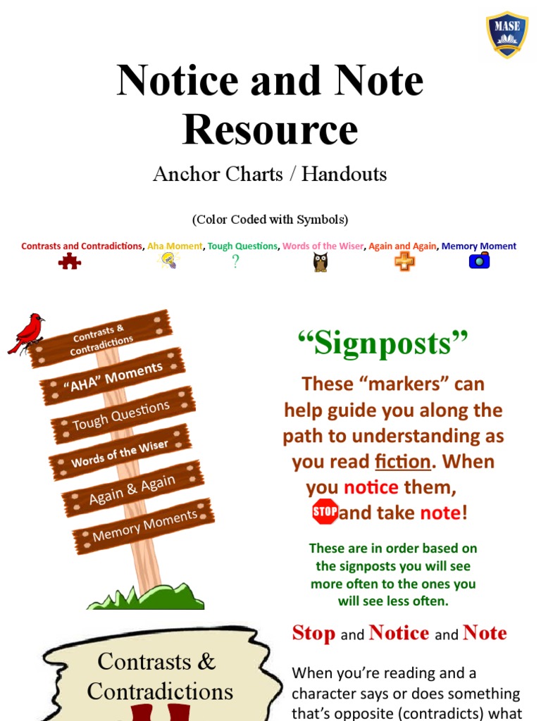 Notice and Note Literary Signposts | PDF | Cognition | Cognitive Science
