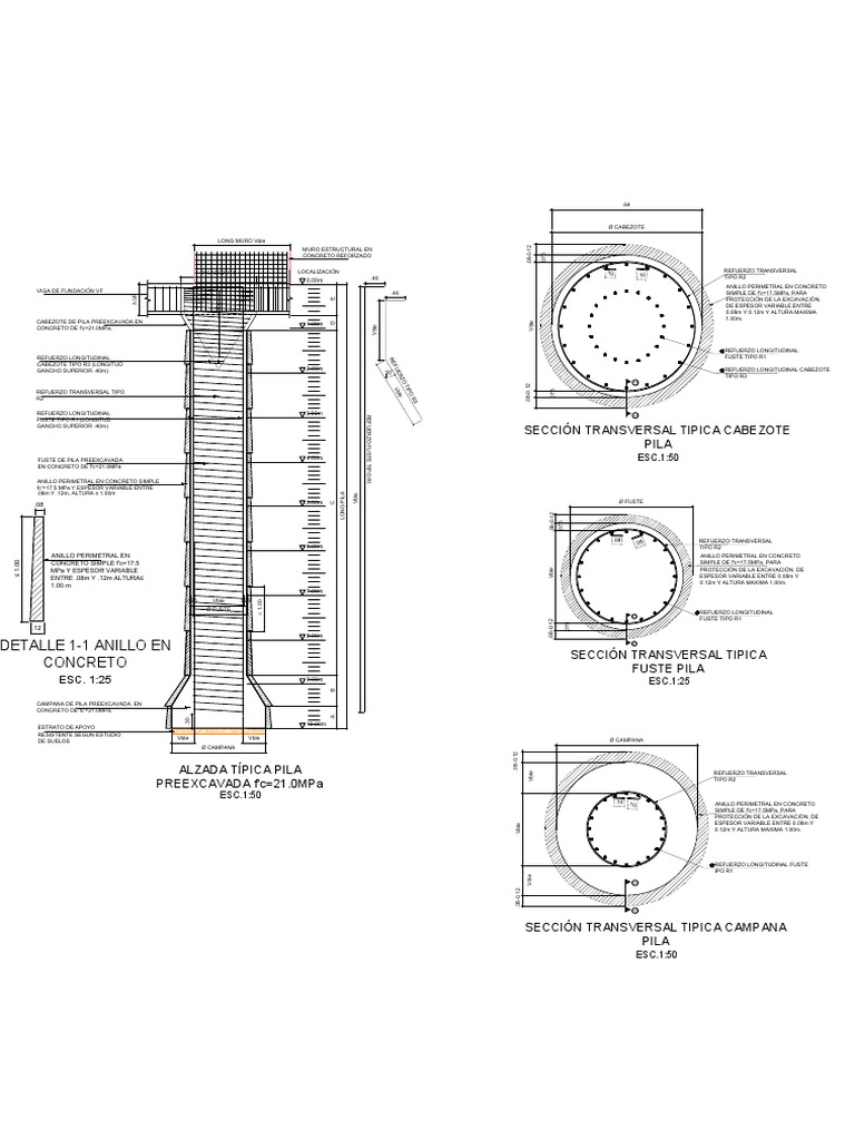 Detalles Sub-Estructura-Pilas | PDF
