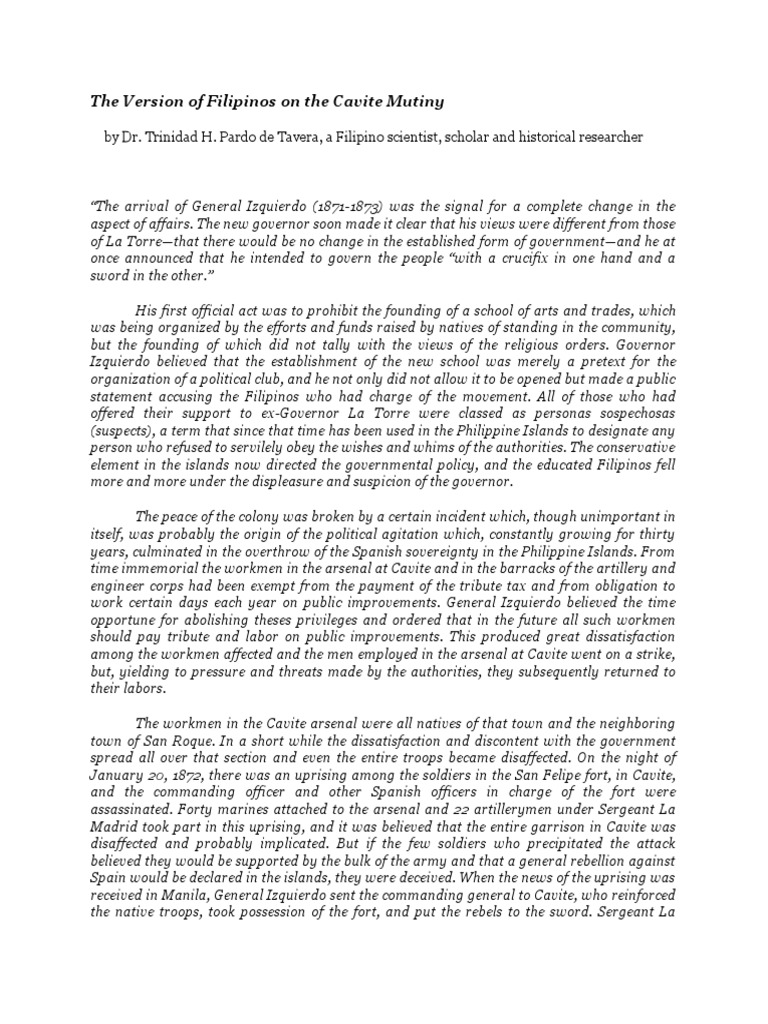 Cavite Mutiny: Filipino Perspectives | PDF | History