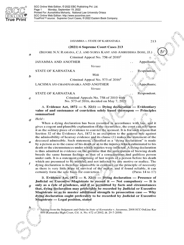 Excerpts from Supreme Court Case Law Discussing Legal Principles | PDF