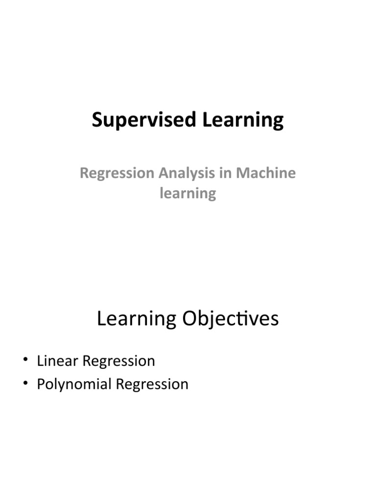 L4a - Supervised Learning | PDF | Regression Analysis | Logistic Regression