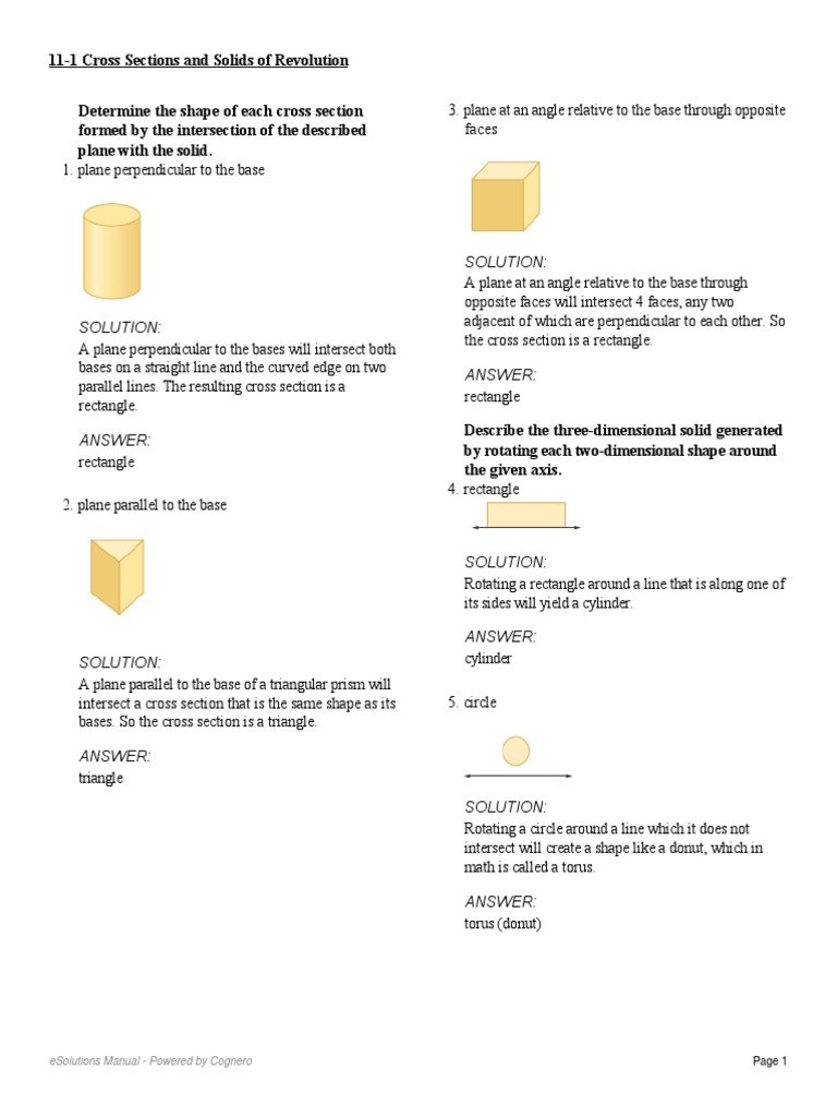 Cross Sections and Solids of Revolution | PDF | Rectangle | Shape