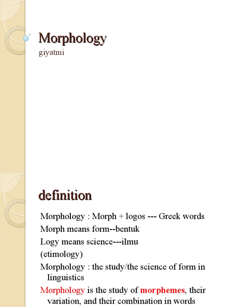 Morphology Intro | PDF | Morphology (Linguistics) | Word