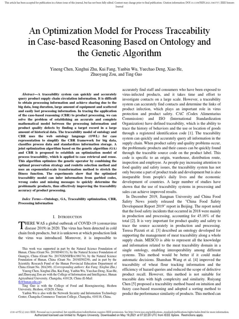 Chen 2021 | PDF | Genetic Algorithm | Computing