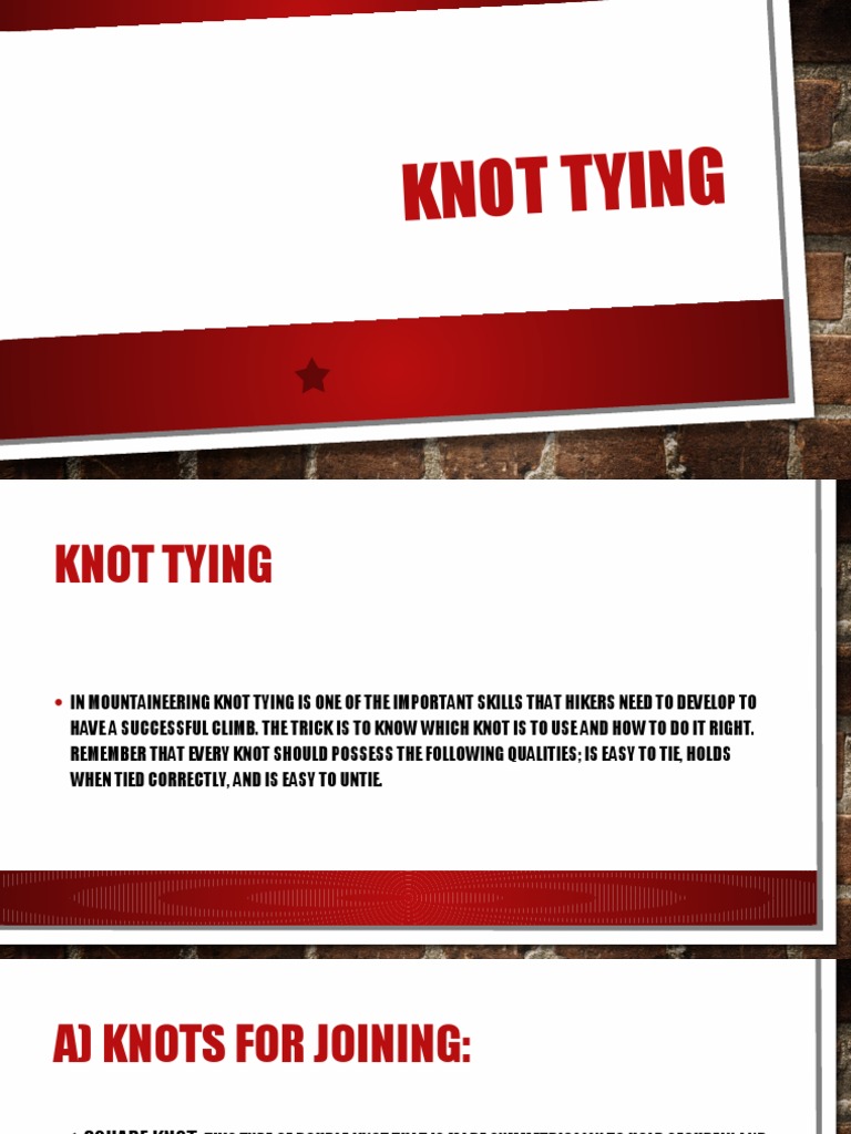 Lesson 15 Knot Tying | PDF | Knot | Rope