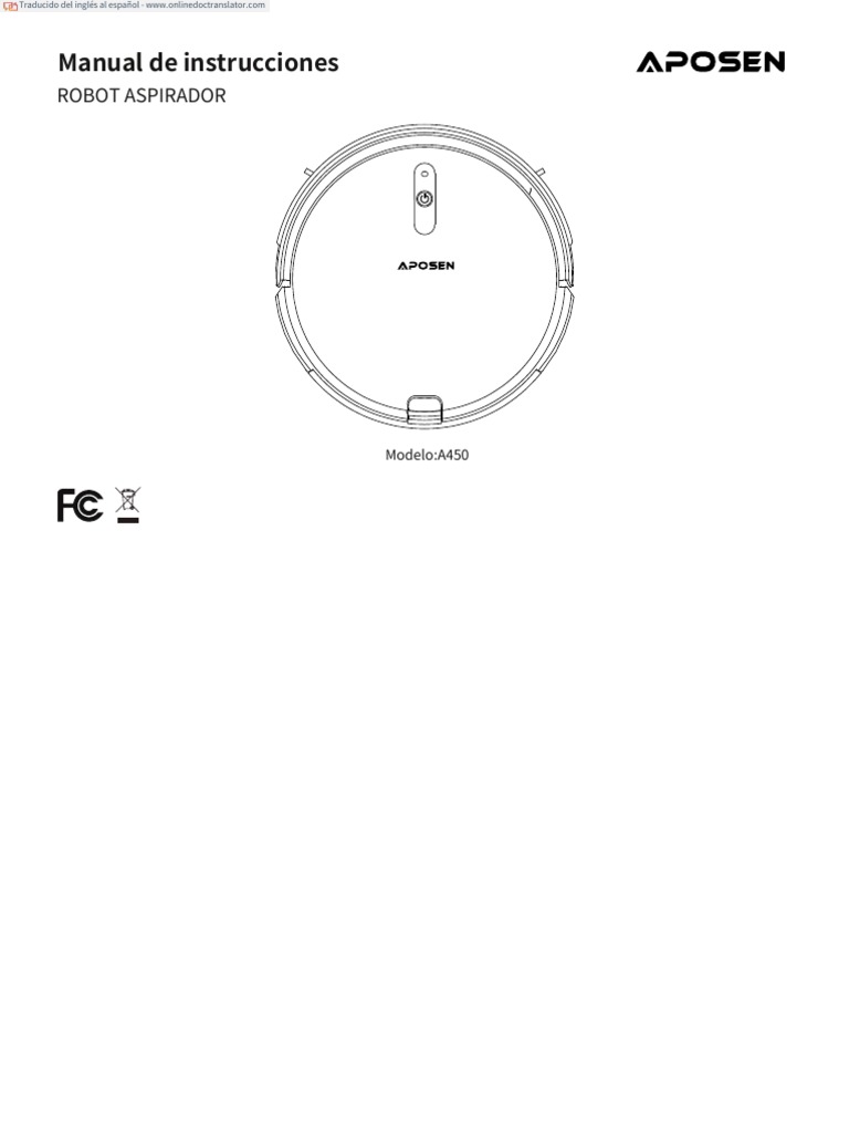 Manual de Instrucciones: Robot Aspirador | PDF | Aspiradora | Control ...